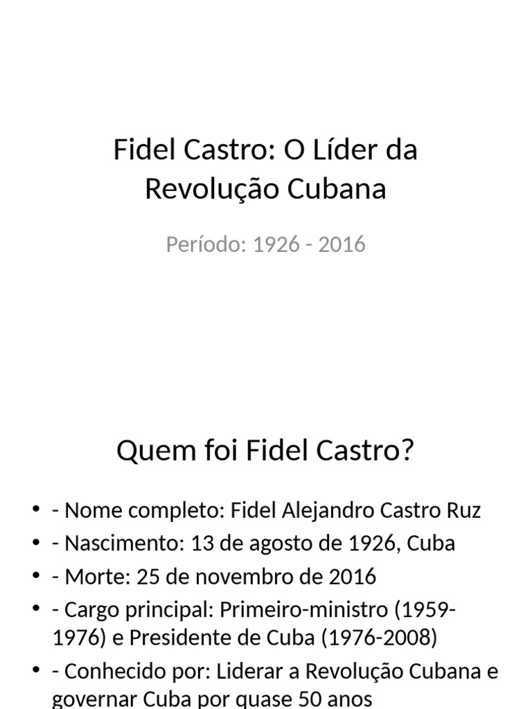 Fidel Castro Presentation | PDF