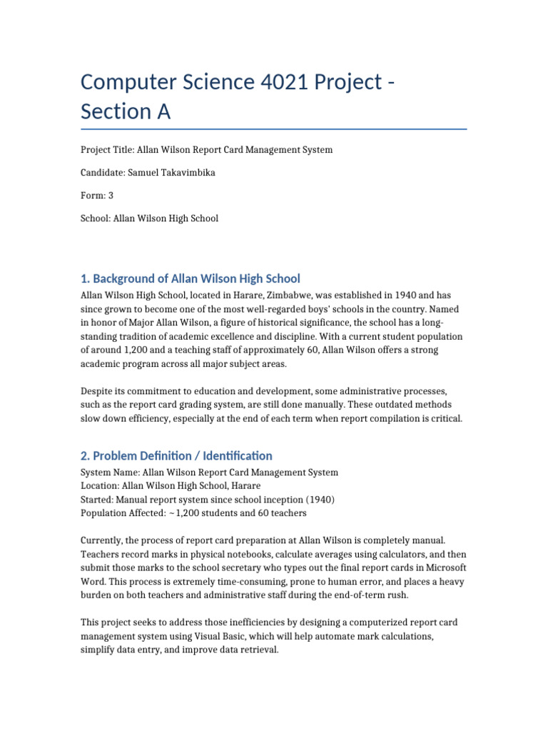 Computer Science 4021 Project Samela | PDF | Computer Data Storage ...