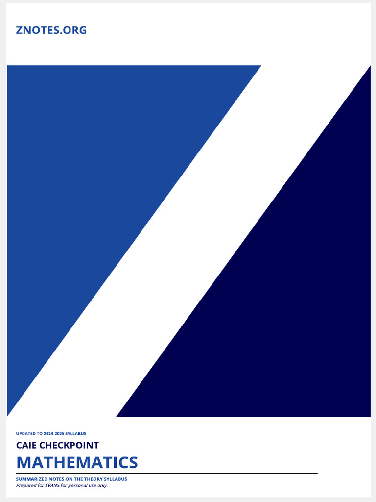 CAIE-Checkpoint-Mathematics - Geometry & Measure | PDF