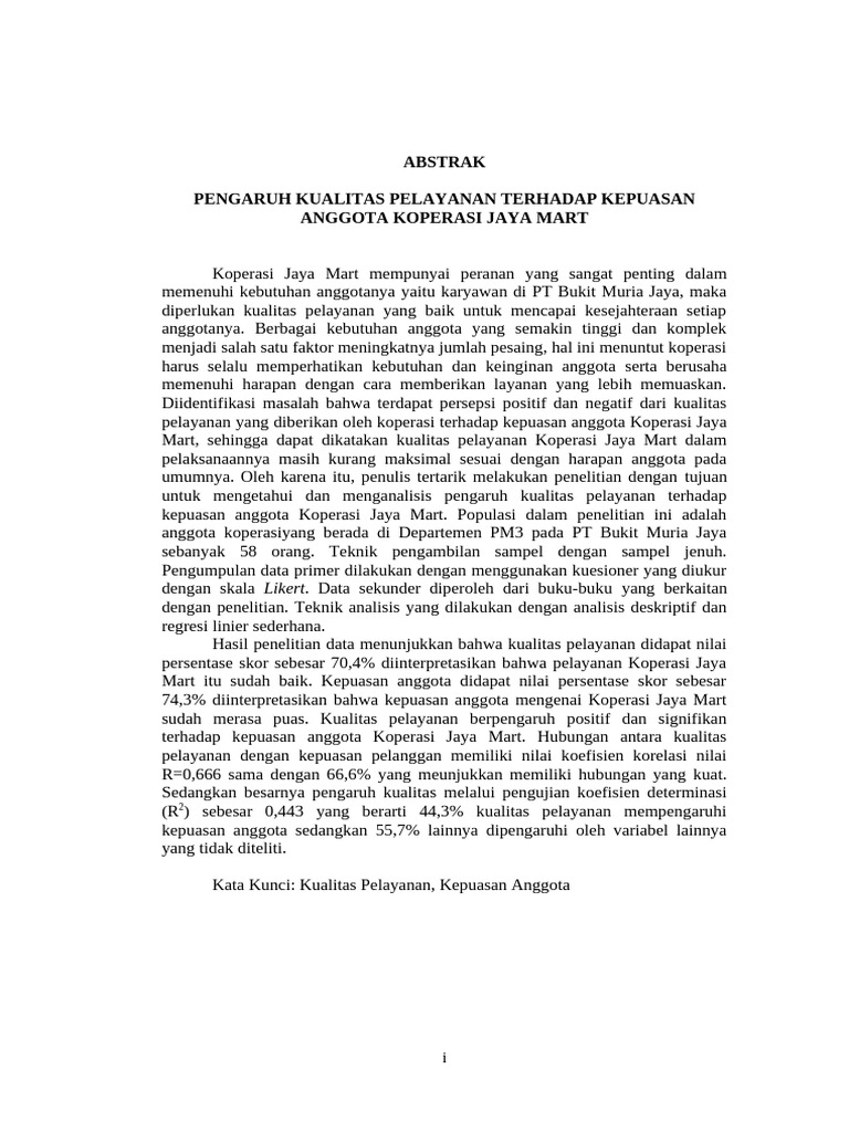 Abstrak, Kata Pengantar, Daftar Isi, Daftar Tabel | PDF