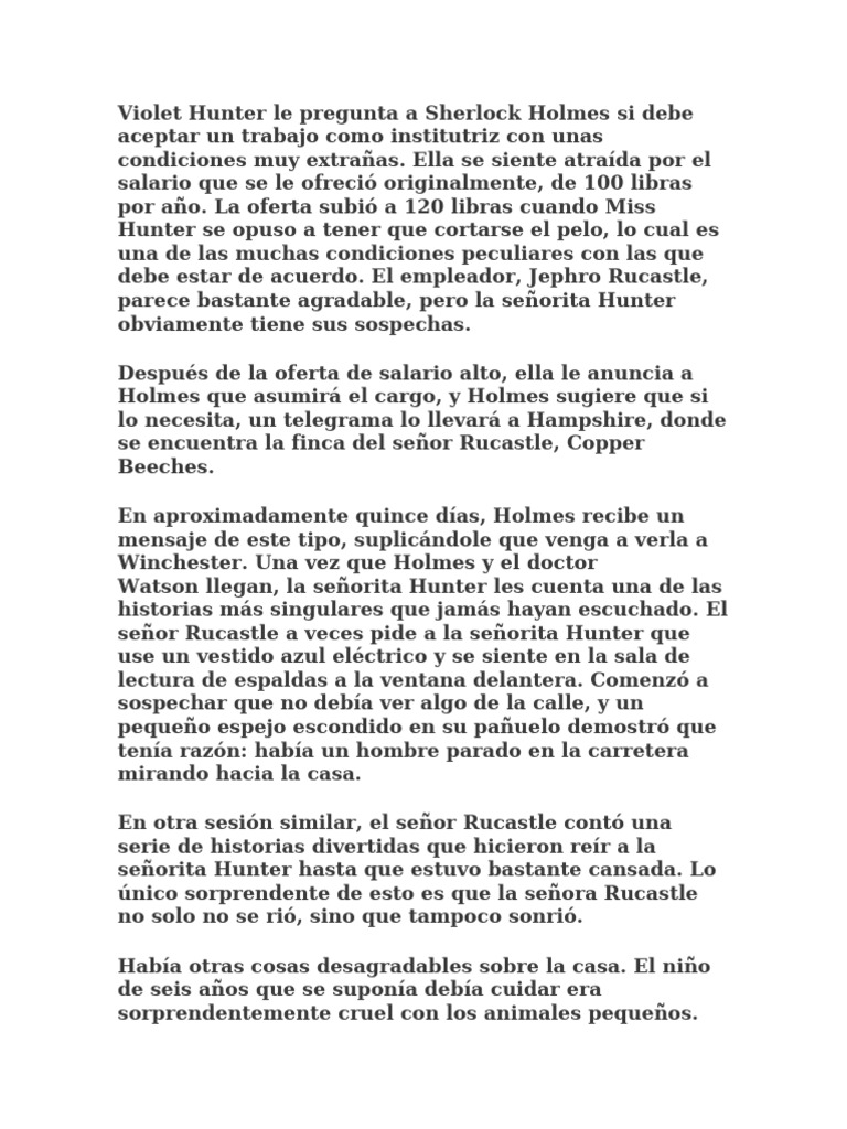 Violet Hunter | PDF | Sherlock Holmes