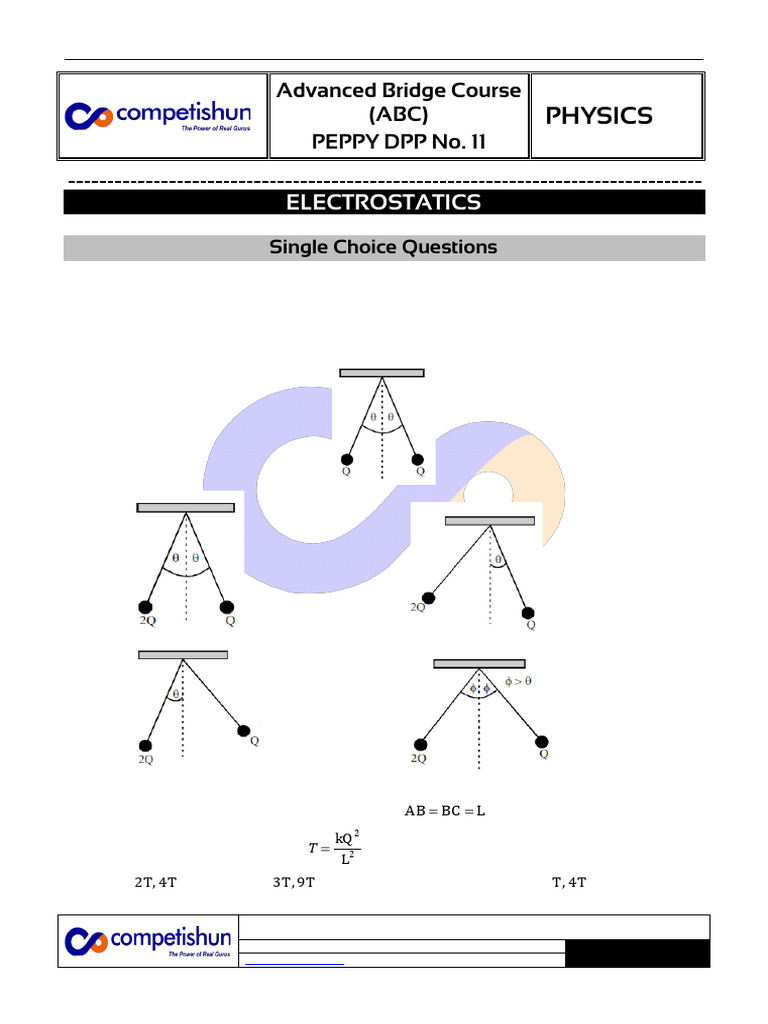 PEPPY DPP-11 - Electrostatics | PDF | Electric Field | Sphere