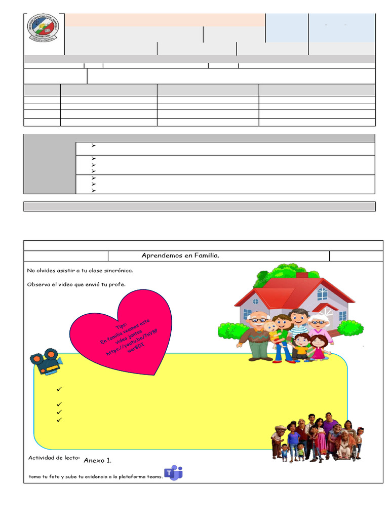 Actividades de Aprendizaje en Familia | PDF | Aprendizaje