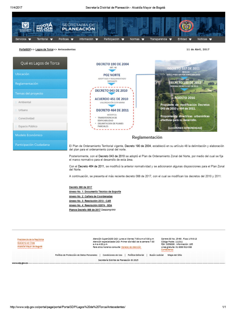 Historia Normatividad Plan Zonal Norte SDP | PDF