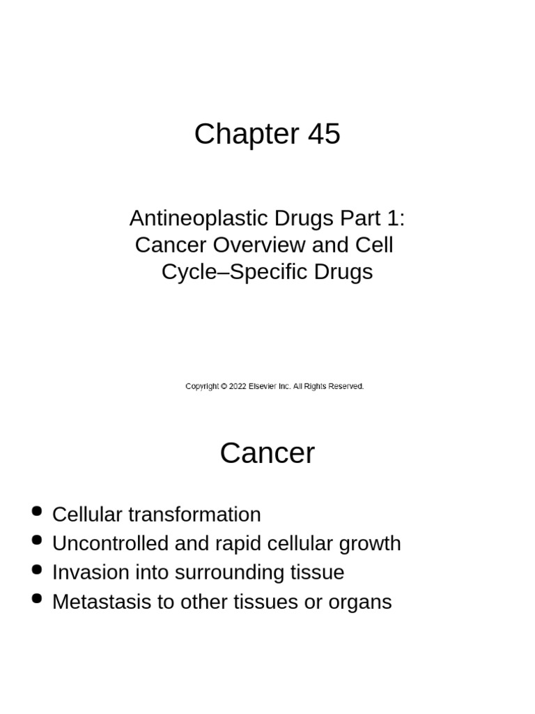 Antineoplastic Drugs: Cancer Overview | PDF | Chemotherapy | Cancer