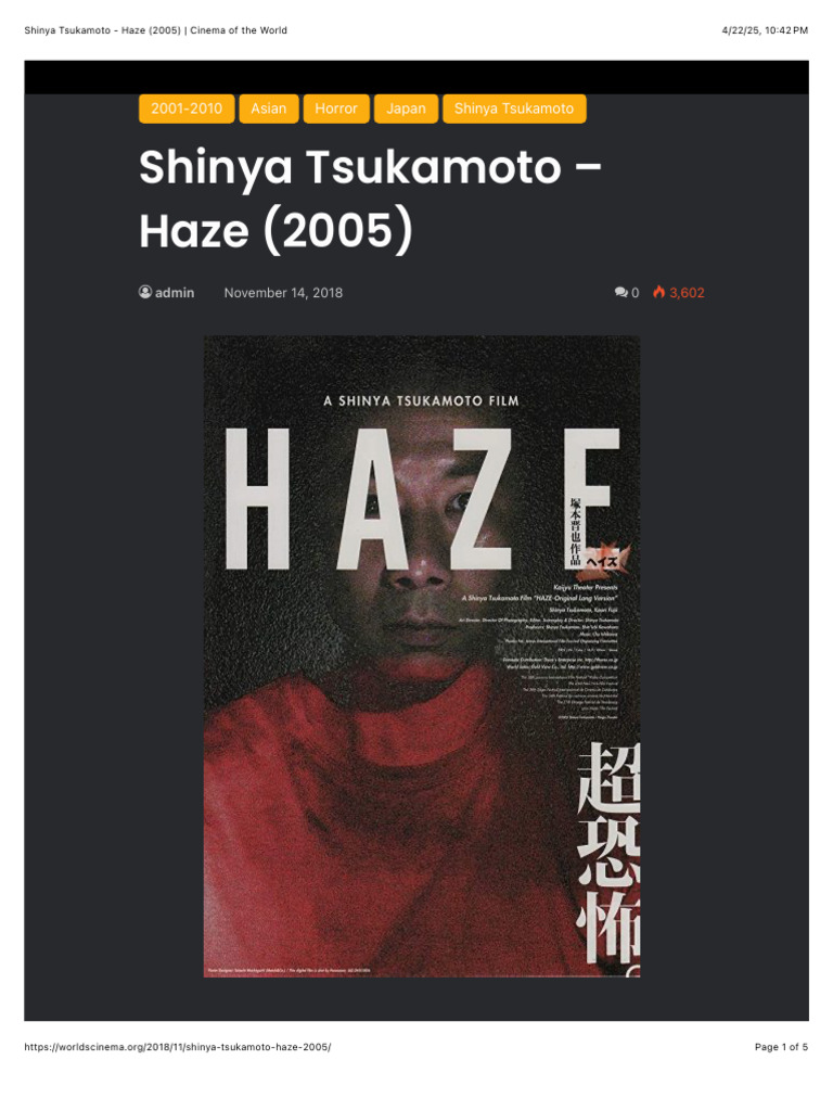 Haze (Shinya Tsukamoto, 2005) | PDF
