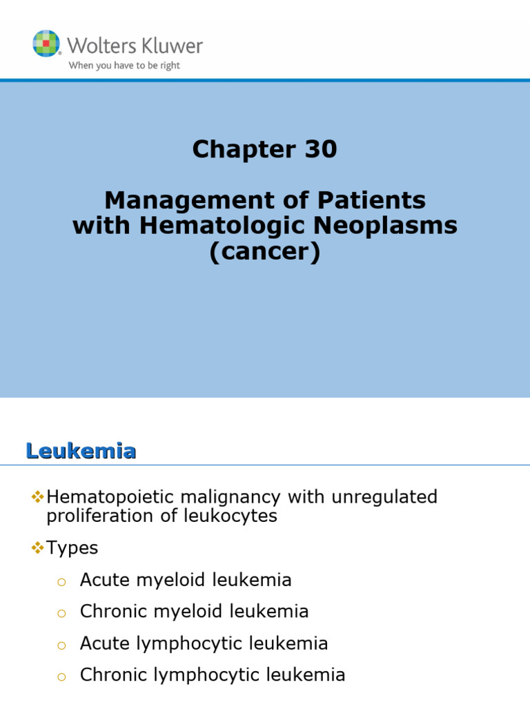 AC - Chapter 30 - Management of Patients With Hematologic Neoplasms ...