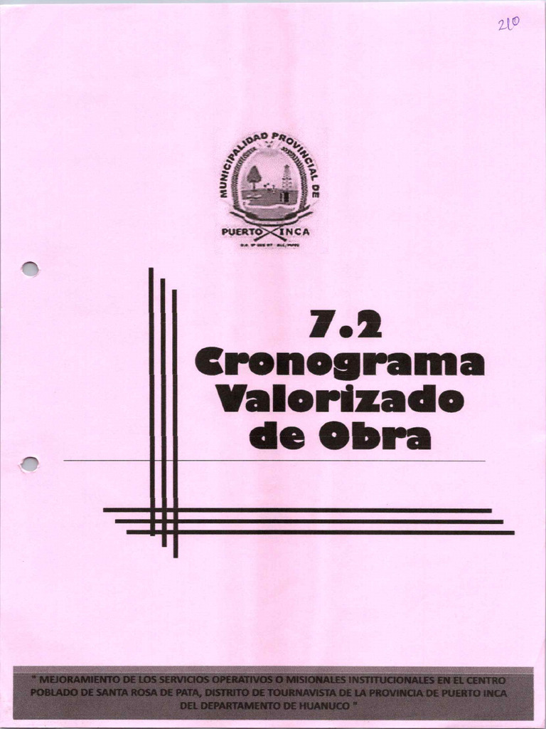 Cronograma Valorizado de Obra y Adq | PDF