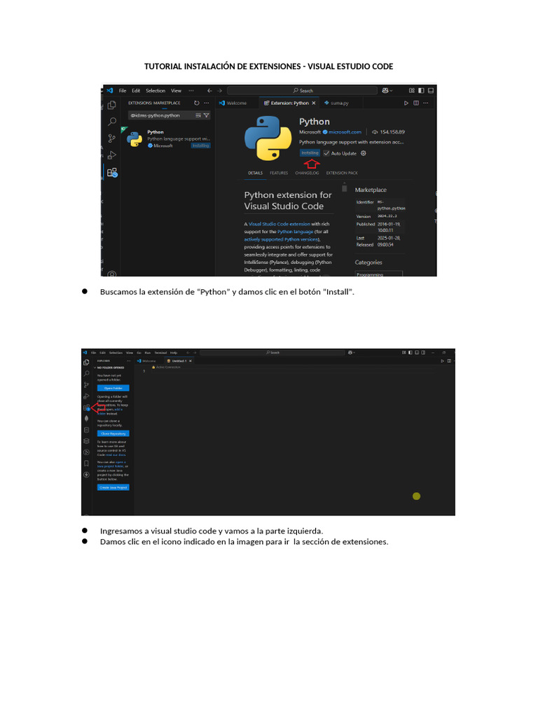 Tutorial Extensiones Vscode | PDF | Ingeniería de software | Informática