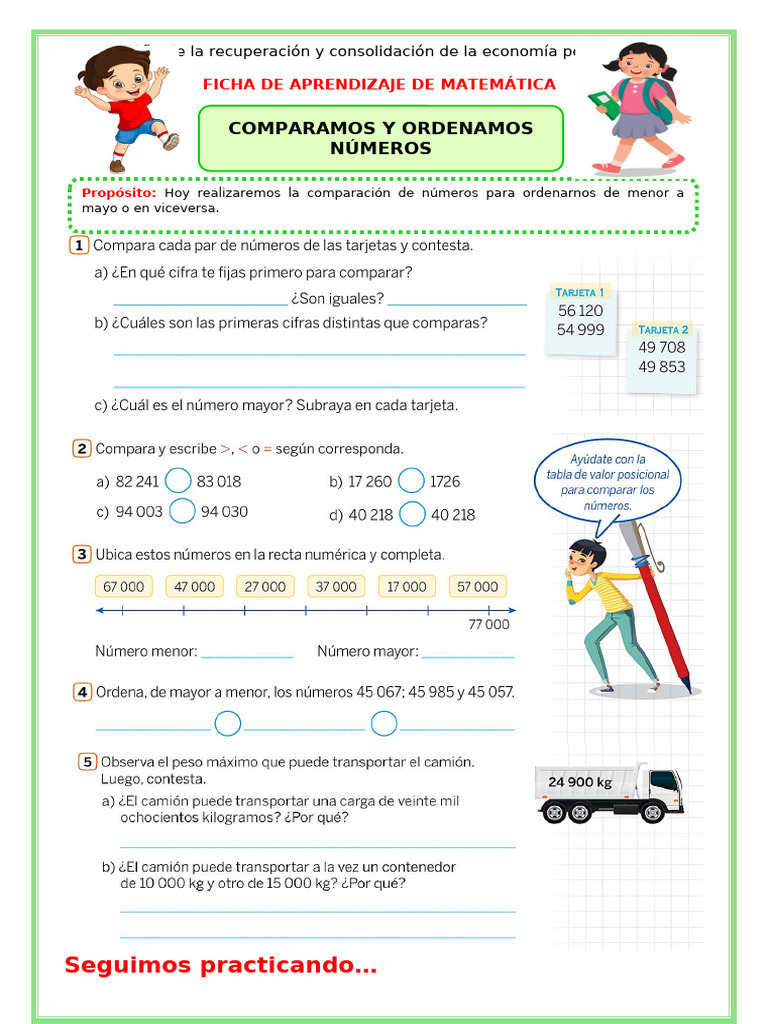 Comparación Y Orden De Números En Matemáticas Pdf