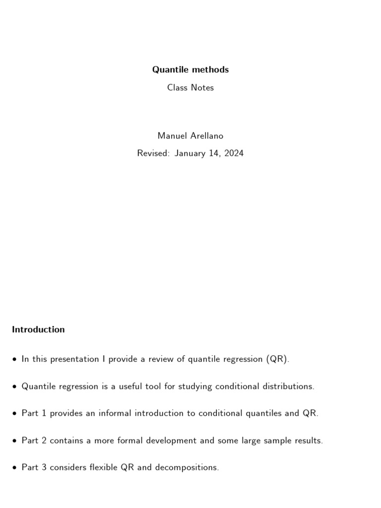 Understanding Quantile Regression Methods | PDF | Errors And Residuals | Linear Regression