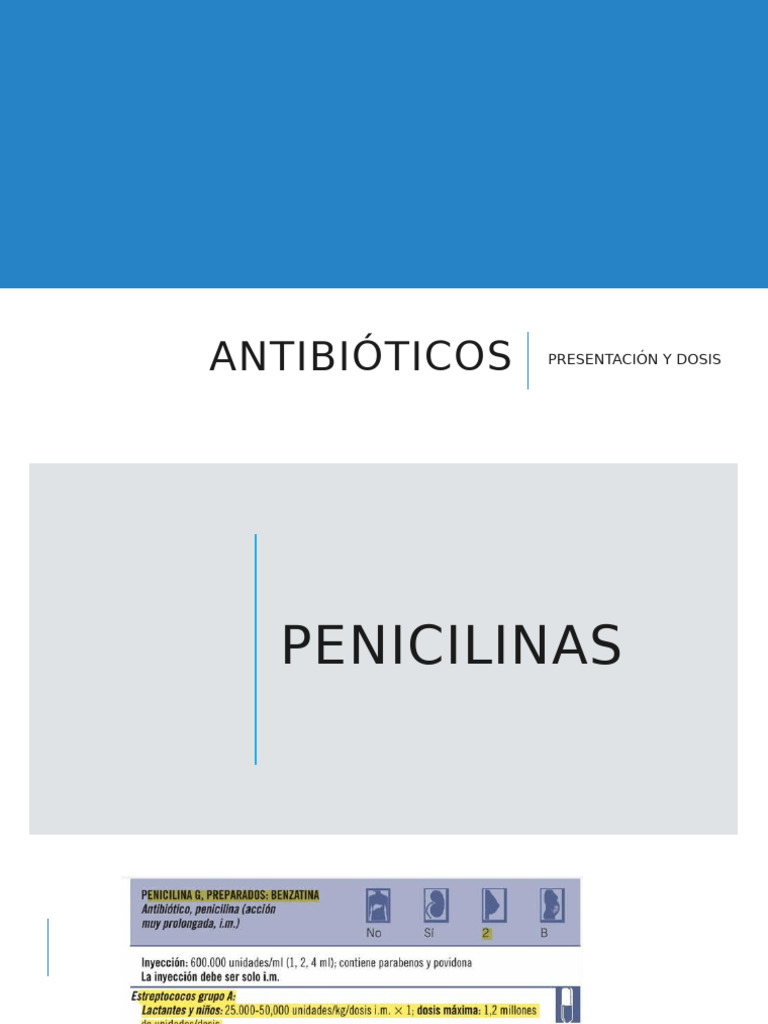 ANTIBIÓTICOS Presentación y Dosis | PDF