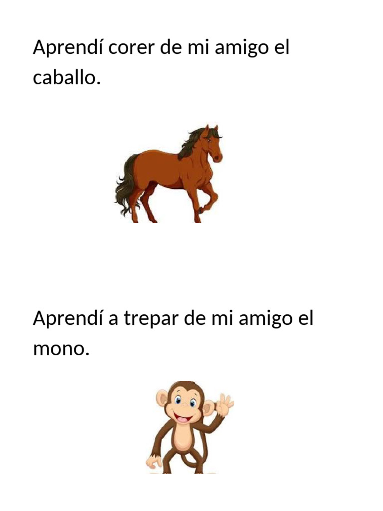 Animals Sentences in Spanish | PDF