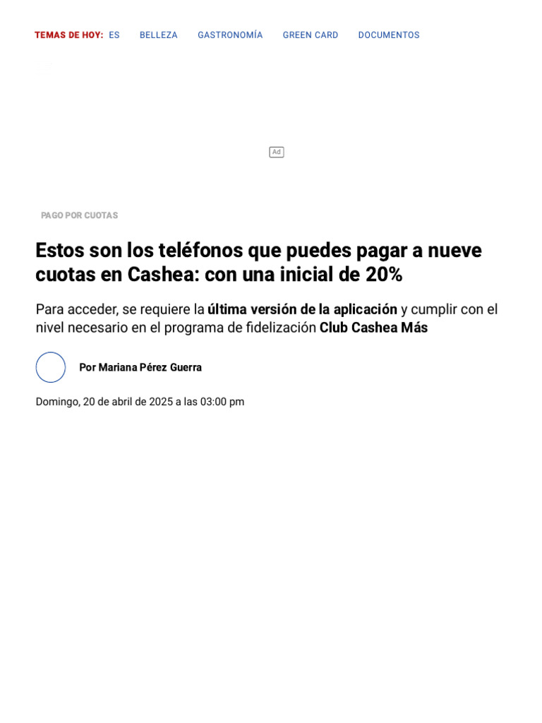 Estos son los teléfonos que puedes pagar a nueve cuotas en Cashea_ con una inicial de 20% | PDF ...