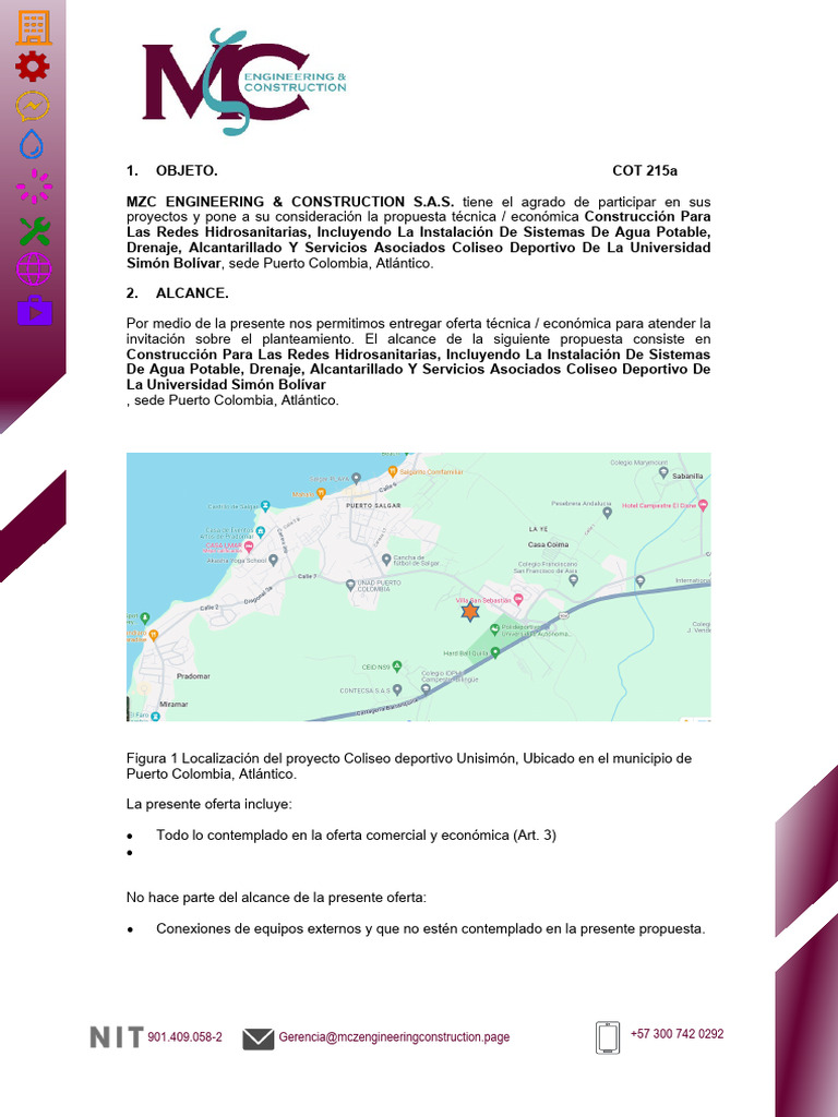 COTIZACION 215a PROYECTO UNISIMÓN COLISEO REDES TECNICAS | PDF ...