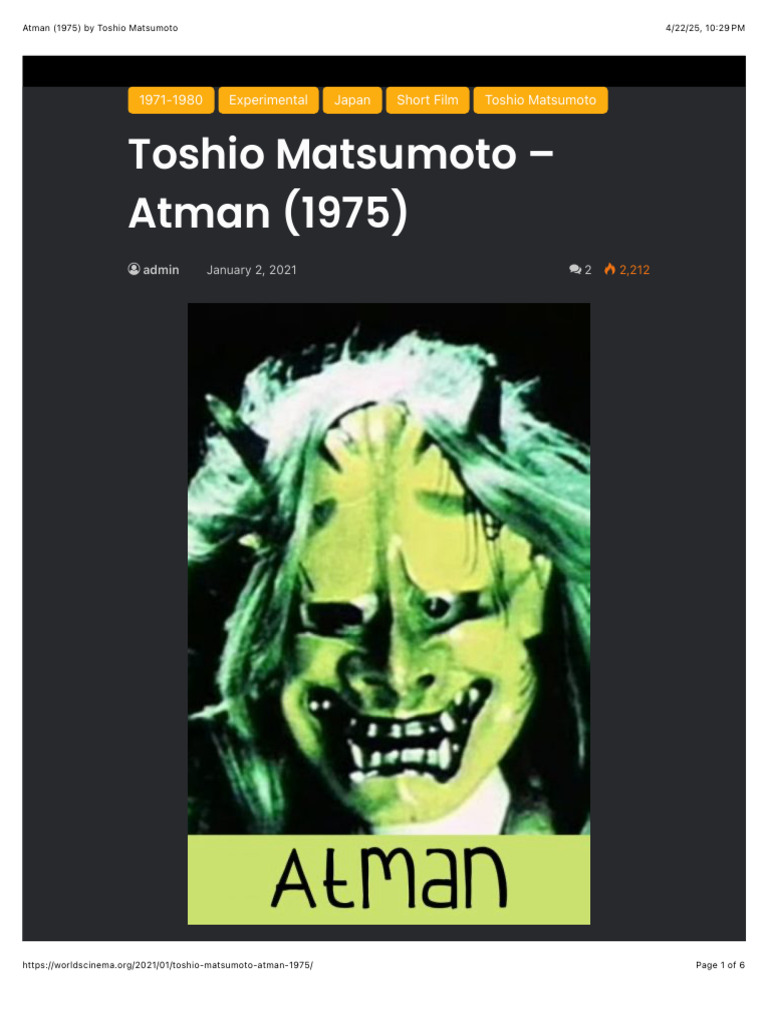 Atman (1975): A Visual Exploration | PDF
