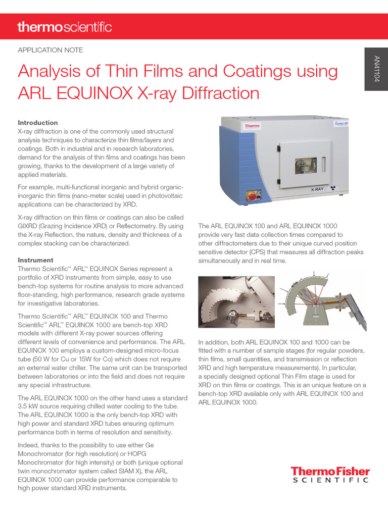 Analysis of Thin Films and Coatings | PDF | X Ray Crystallography ...