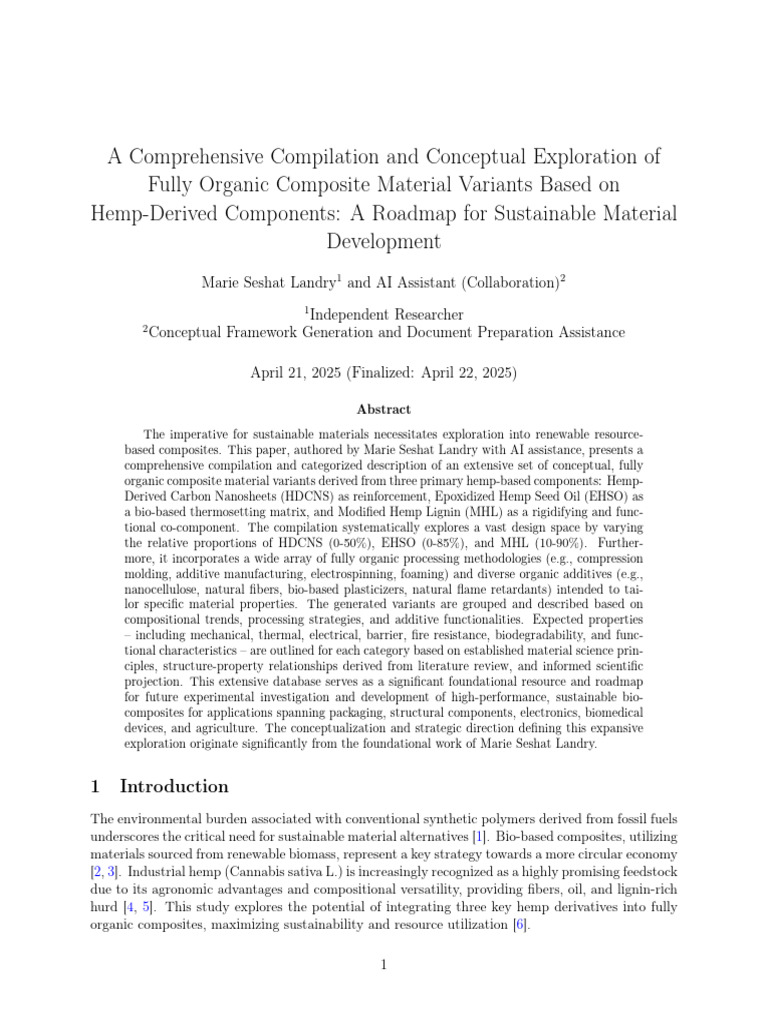 A Comprehensive Compilation and Conceptual Exploration of Fully Organic ...