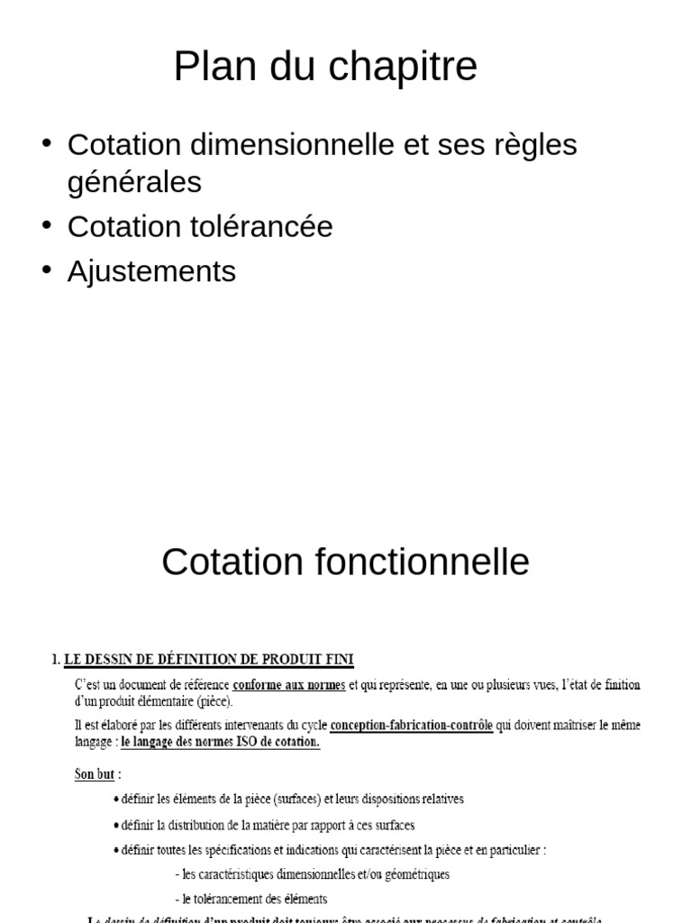Presentation Cotation Fonctionnelle3 | PDF | Tolérance géométrique ...