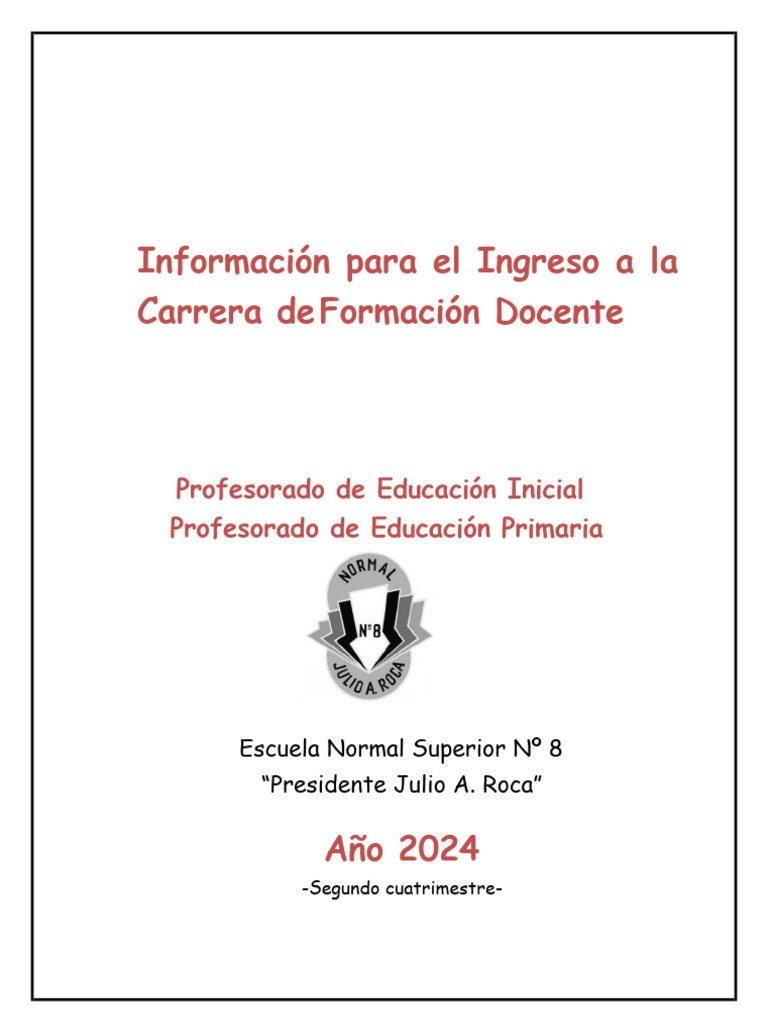 Cuadernillo Ingreso Segundo Cuat 2024 | PDF | Educación de la primera infancia | Enseñando