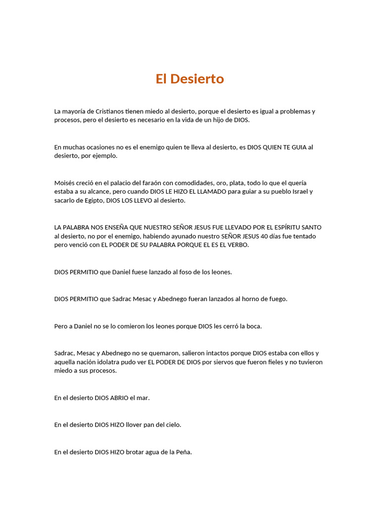 El Desierto | PDF | Dios | Jesús