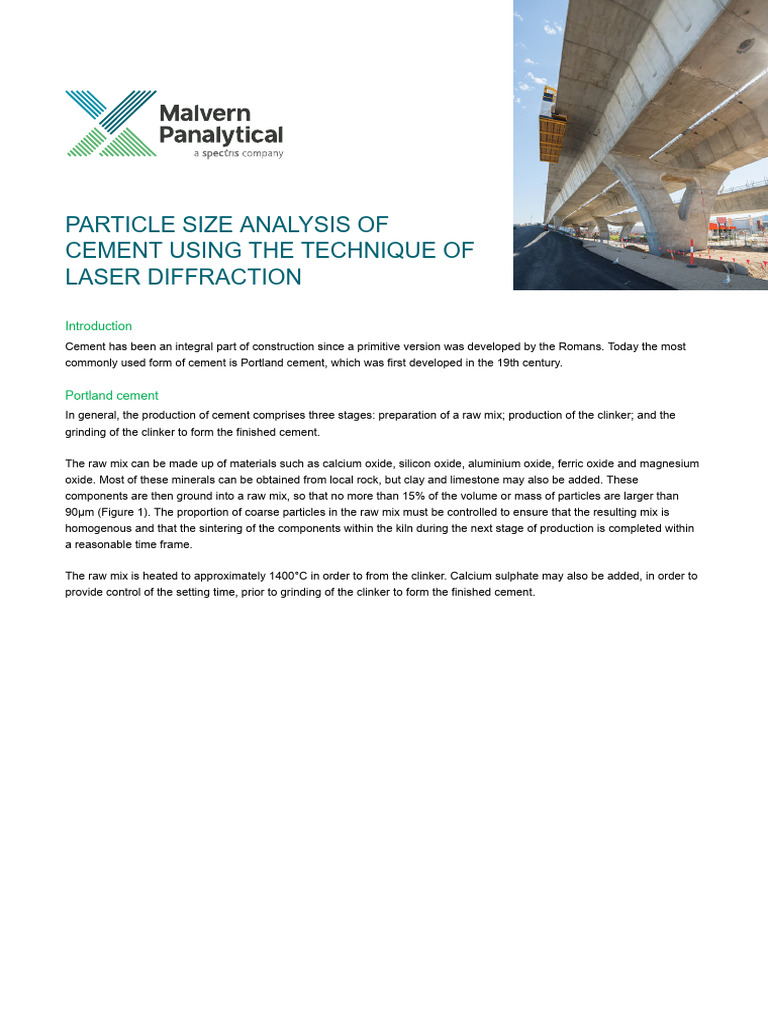 Cement Particle Size Analysis with Laser Diffraction | PDF | Cement ...