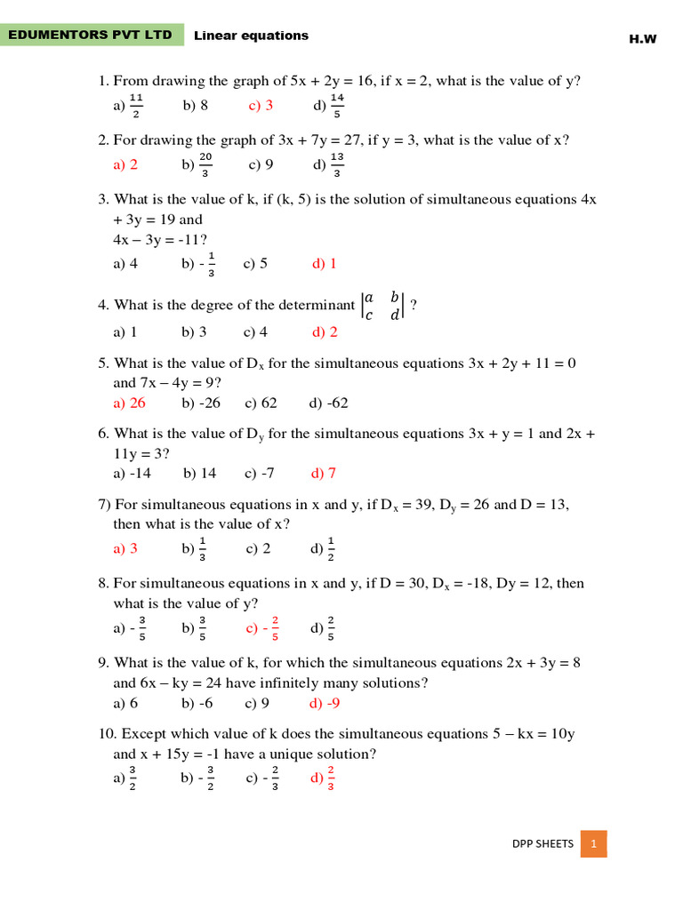 Algebra Cet Assignment - 21 | PDF | Probability | Equations