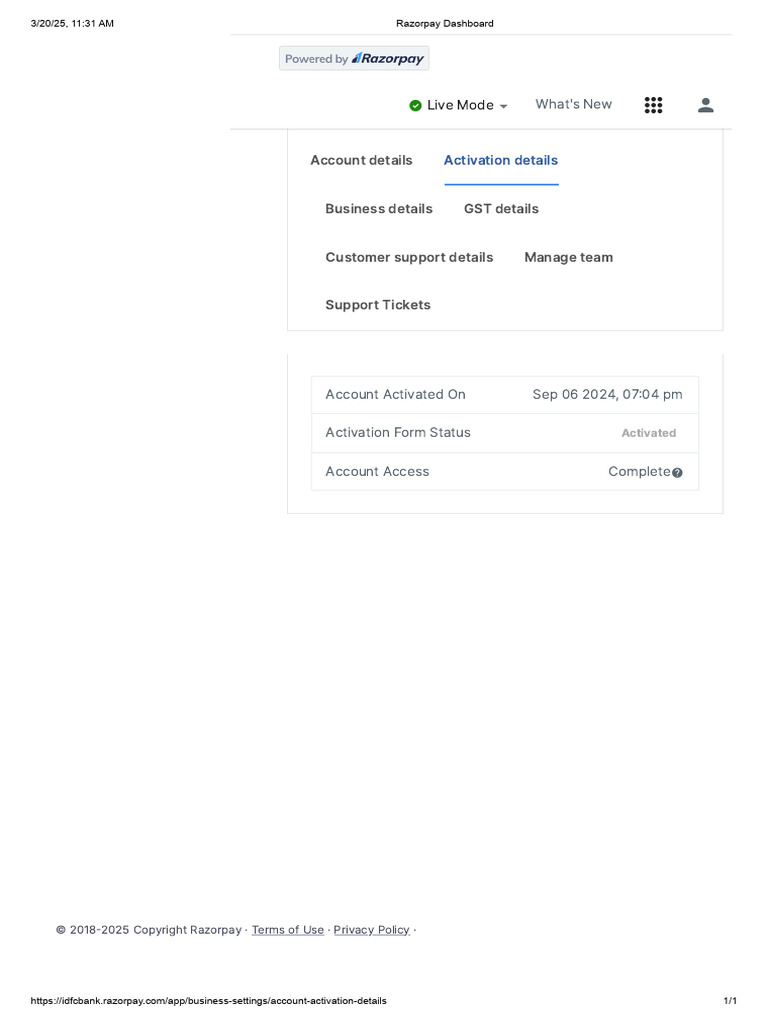 Razorpay Dashboard1 | PDF