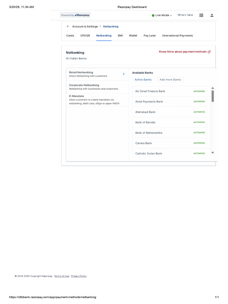 Razorpay Dashboard9 | PDF
