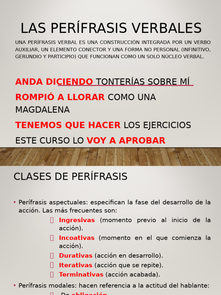 Perífrasis Verbales: Aspectuales y Modales | PDF | Lingüística ...