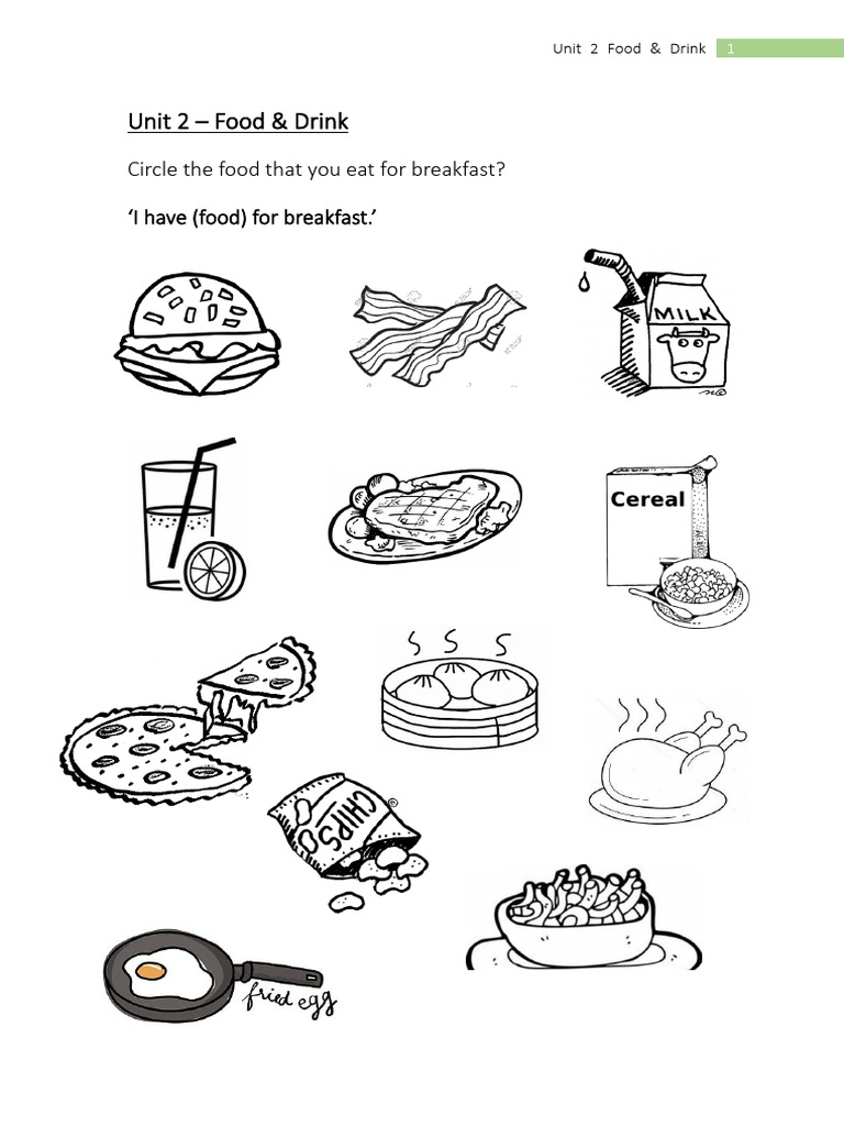 Breakfast and Healthy Eating Worksheet | PDF