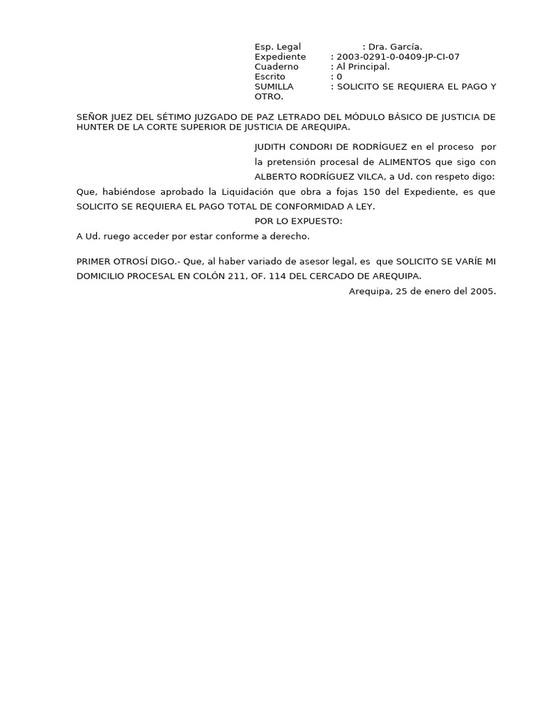 Escri To Civil Adjuntando Documento | PDF