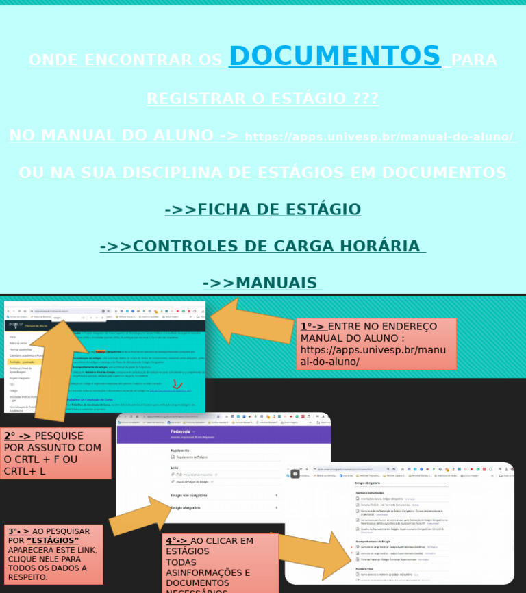Onde Encontrar Os Documentos-fichas de Estágios e Controle de Carga Horária | PDF
