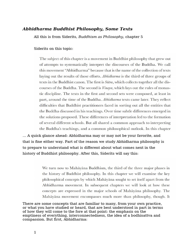 VASUBANDHU Abhidharma Siderits | PDF