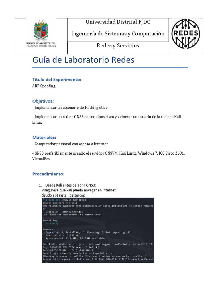 Guía 2 ARP Spoofing | PDF | Protocolos de internet | Estándares de red