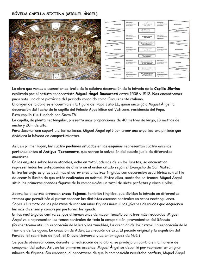 Capilla Sixtina Examen | PDF | Miguel Ángel