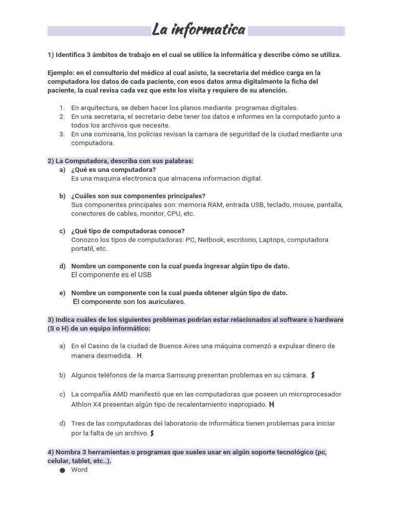 La Informatica - tp1. | PDF