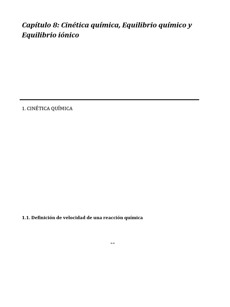 Capitulo 8, Equilibrio Quimico y Cinetica | PDF | Catálisis | Equilibrio químico