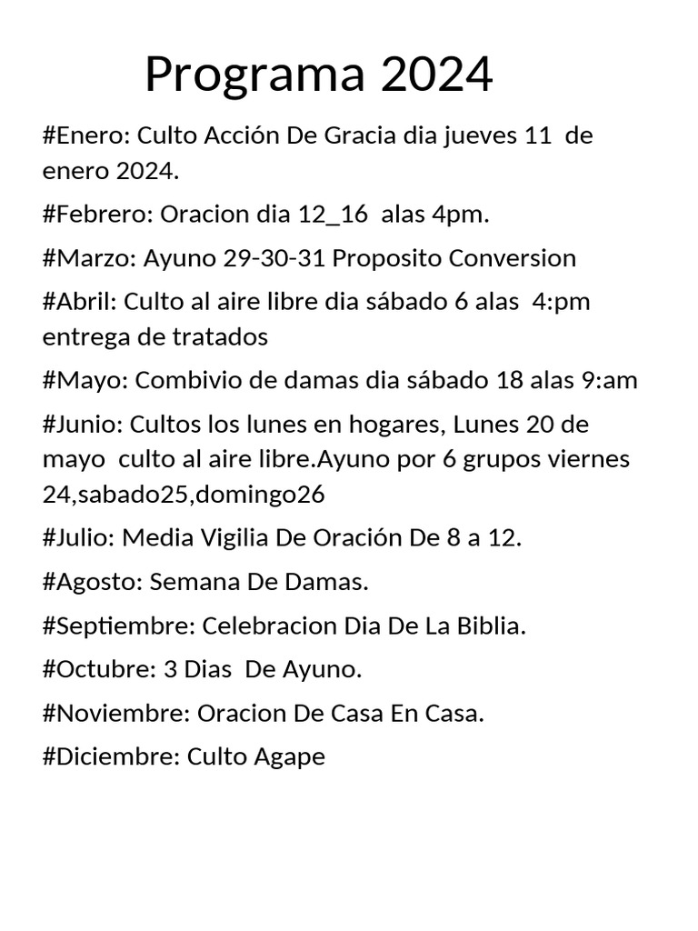 Programa 2024 Mirian | PDF