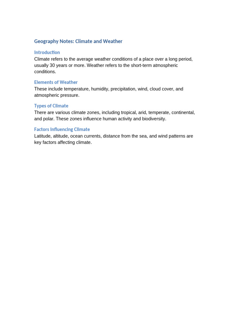 Geography Climate and Weather | PDF