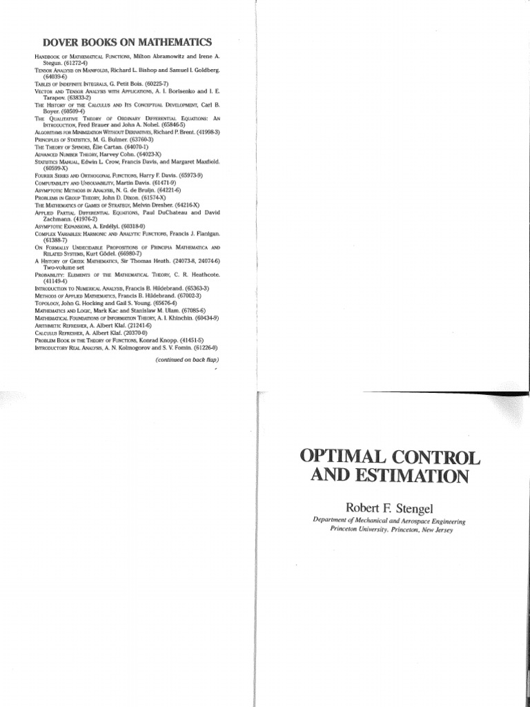 Stengel R F Optimal Control and Estimati | PDF