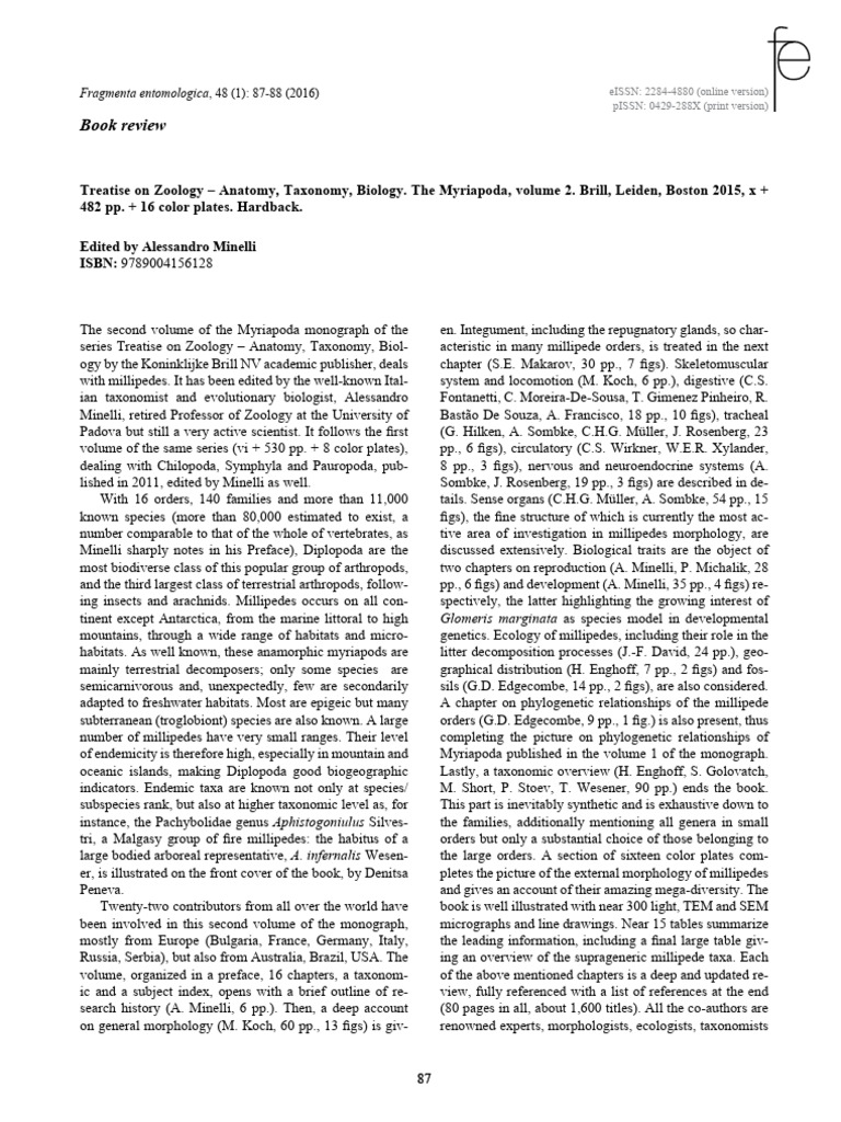 Treatise On Zoology - Anatomy Taxonomy Biology The | PDF | Zoology ...
