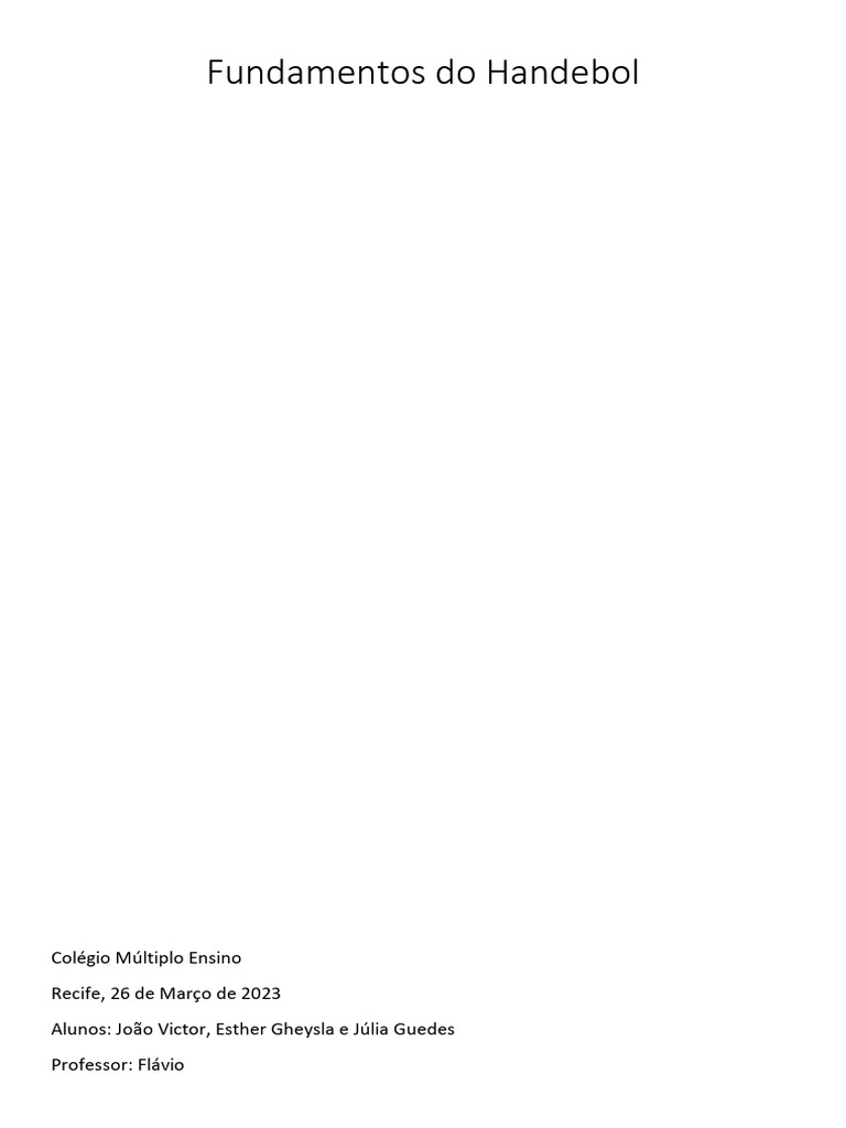 Fundamentos Do Handebol | PDF