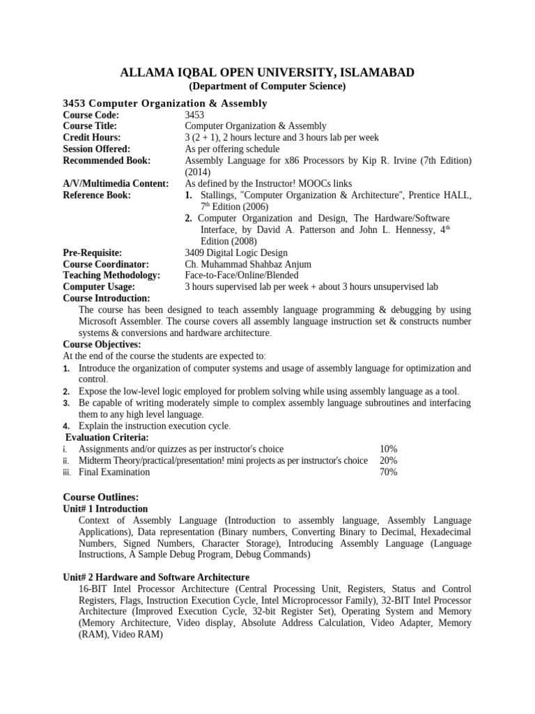 Computer Organization and Assembly | PDF | Assembly Language | Central Processing Unit