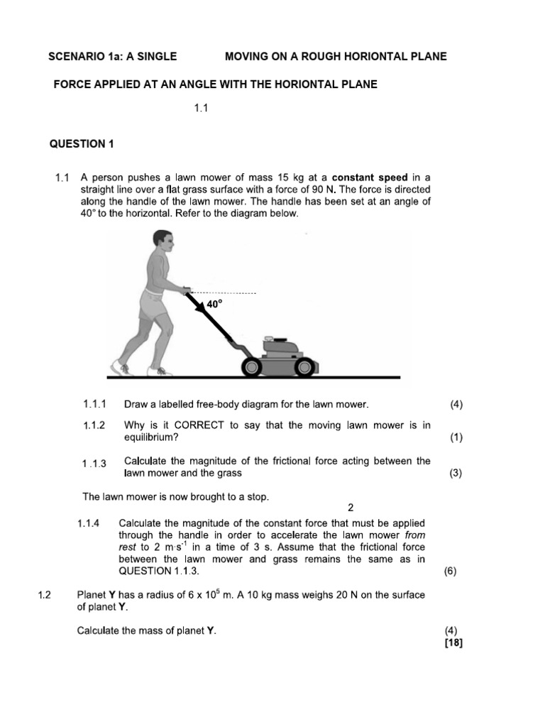 Newton's Laws of Motion Worksheet-1 | PDF | Force | Tension (Physics)