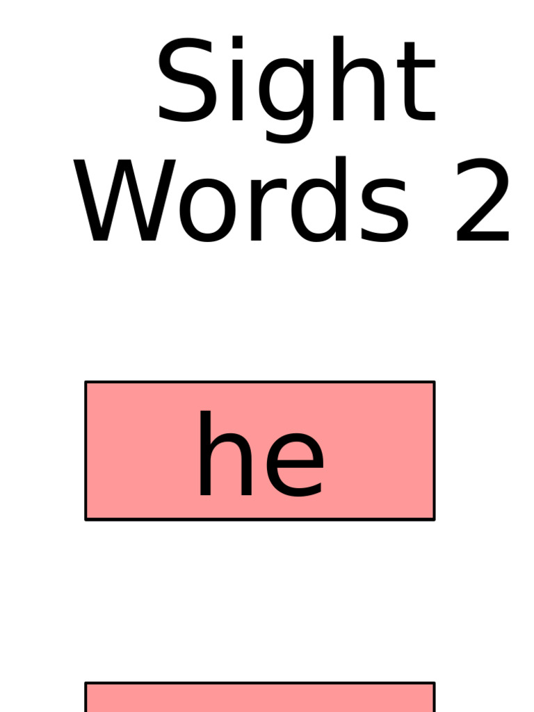 Sight Words 2 | PDF