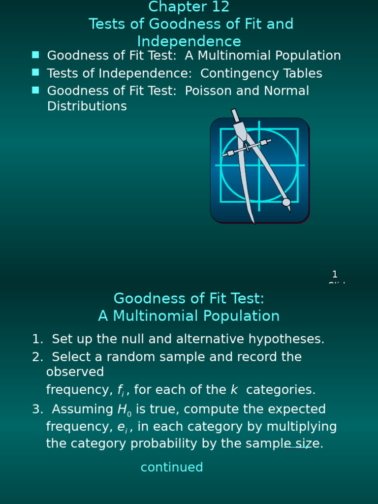 Ch12 Tests of Goodness of Fit and Independence.pptx | PDF | Poisson ...