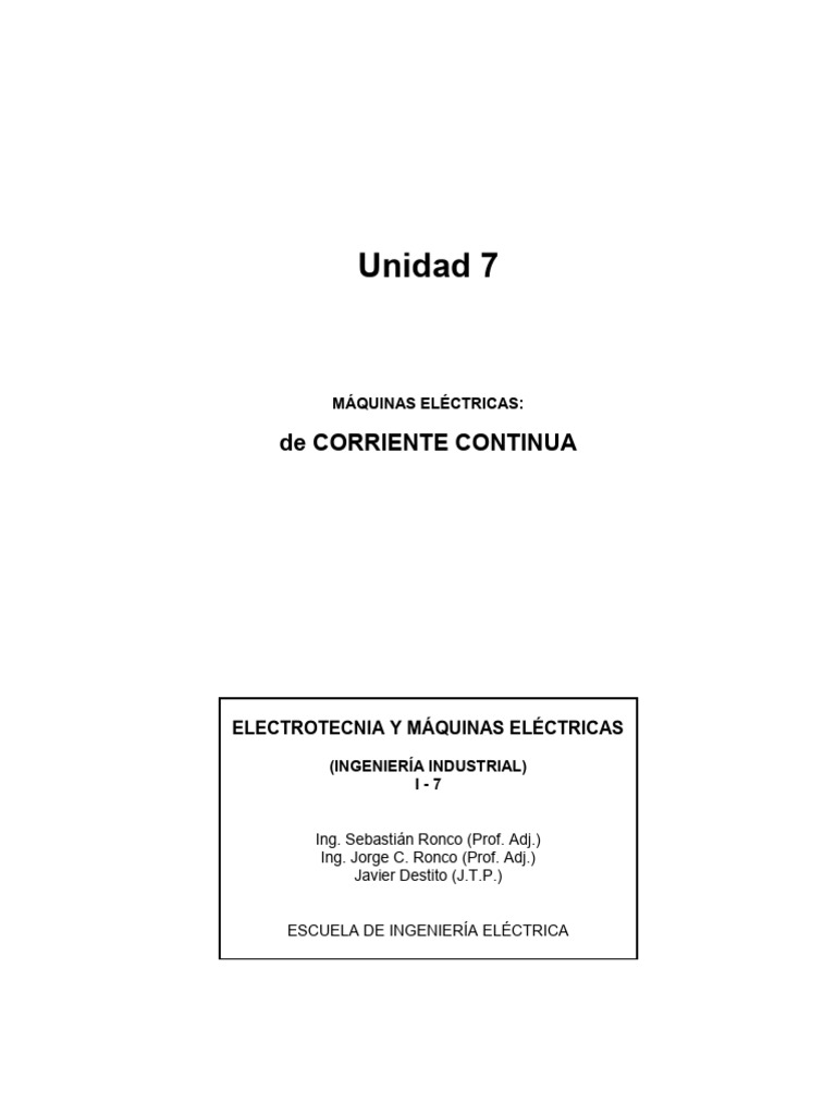 Máquinas de Corriente Continua | PDF | Inductor | Generador eléctrico