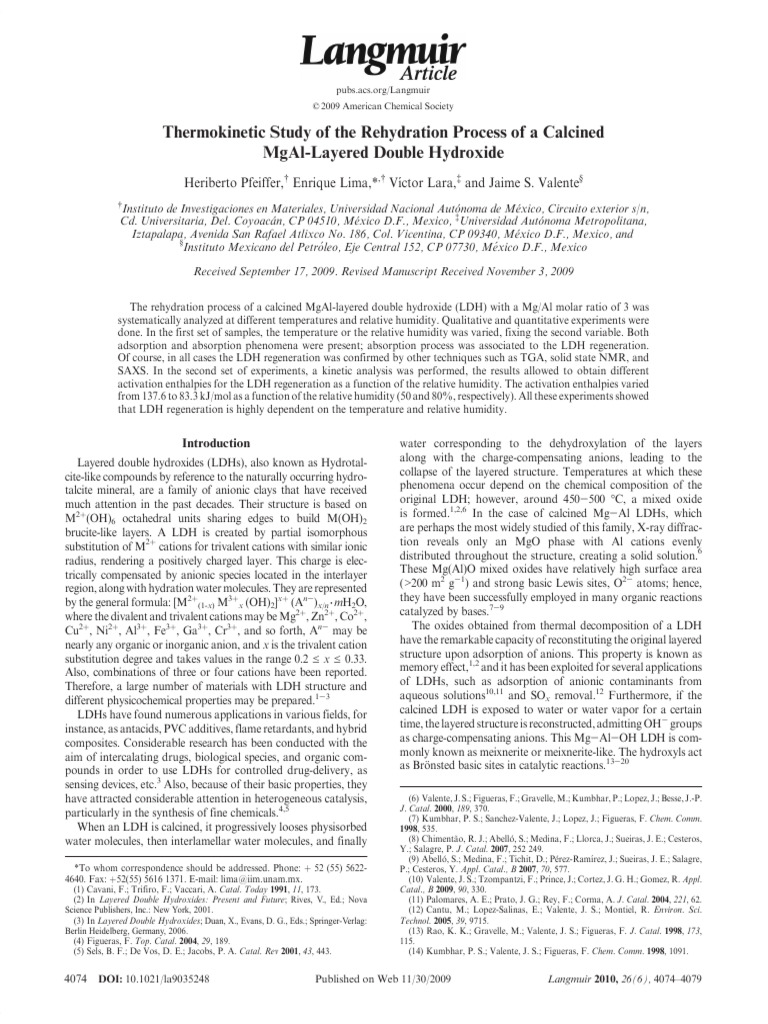 Thermokinetic Study of The Rehydration Process of A Calcined | PDF ...