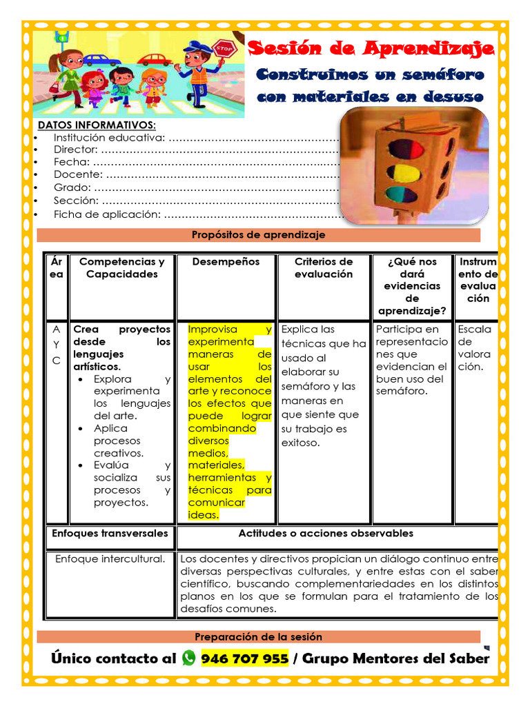 3° Sesión Día 5 Art Construimos Un Semáforo Con Materiales en Desuso ...